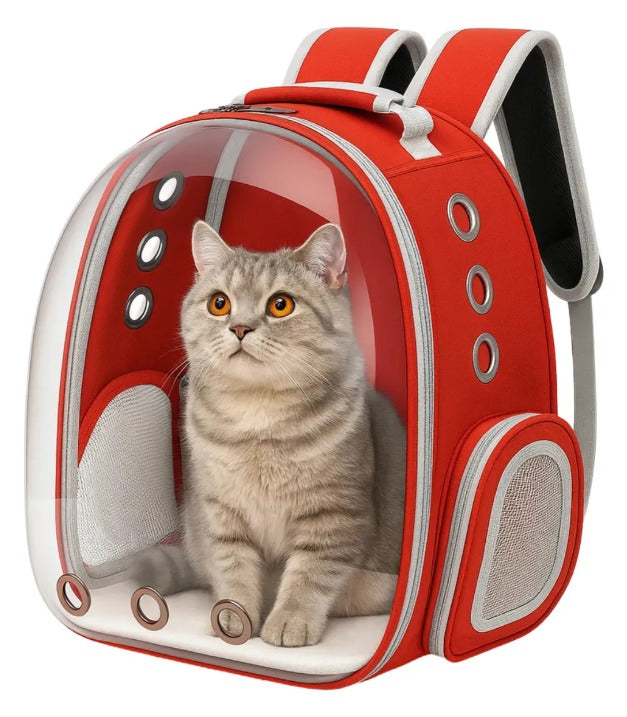 Mochila Transportadora Mascotas Rojo – Petify